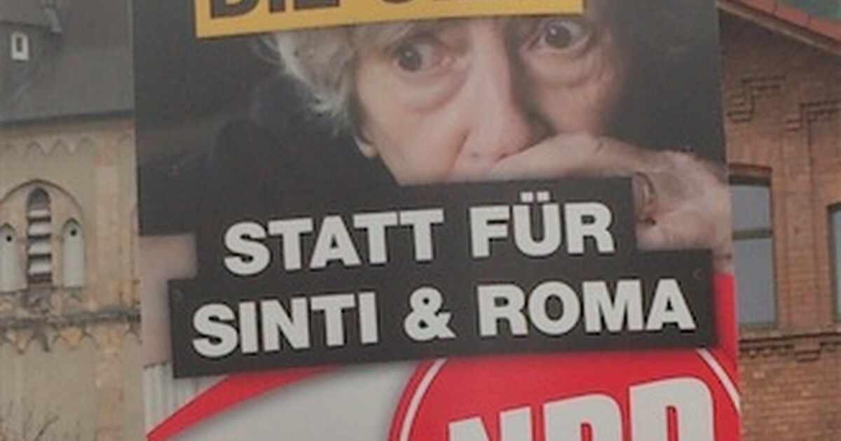 German Sinti activists destroy racist election poster | Travellers Times